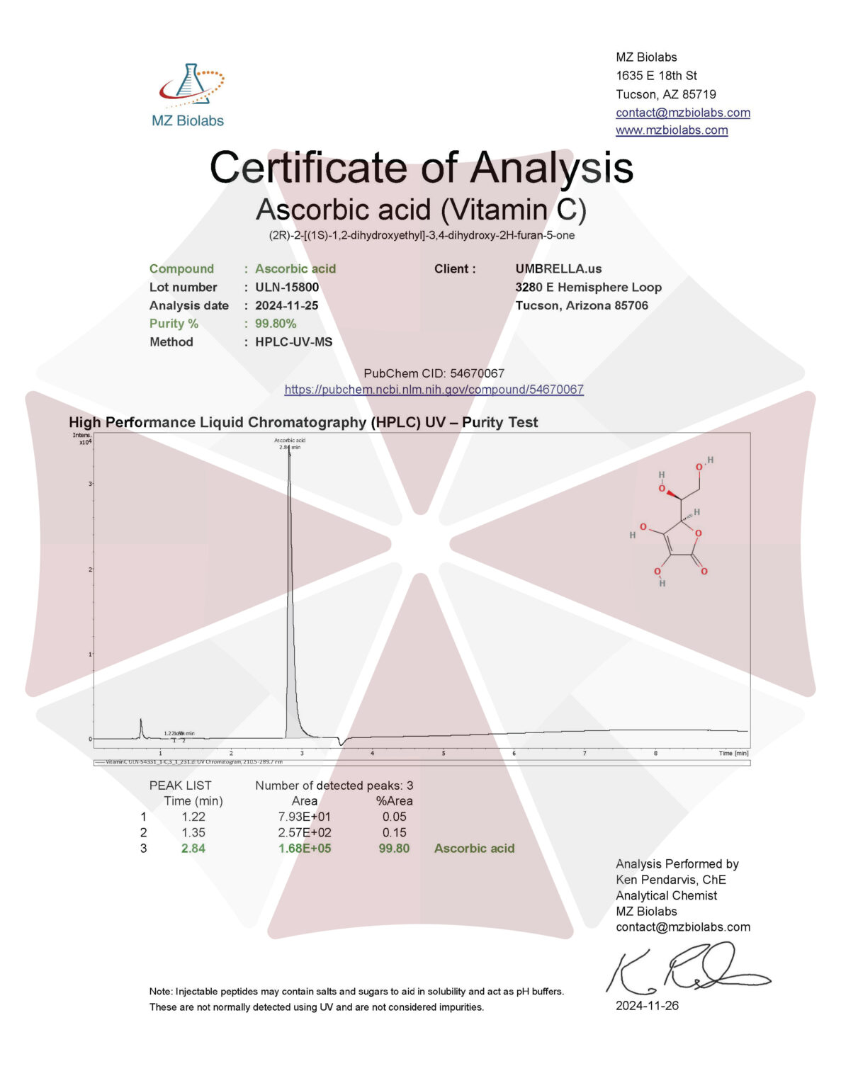 VITAMIN C (ASCORBIC ACID) POWDER (100 GRAMS) – UMBRELLA Labs