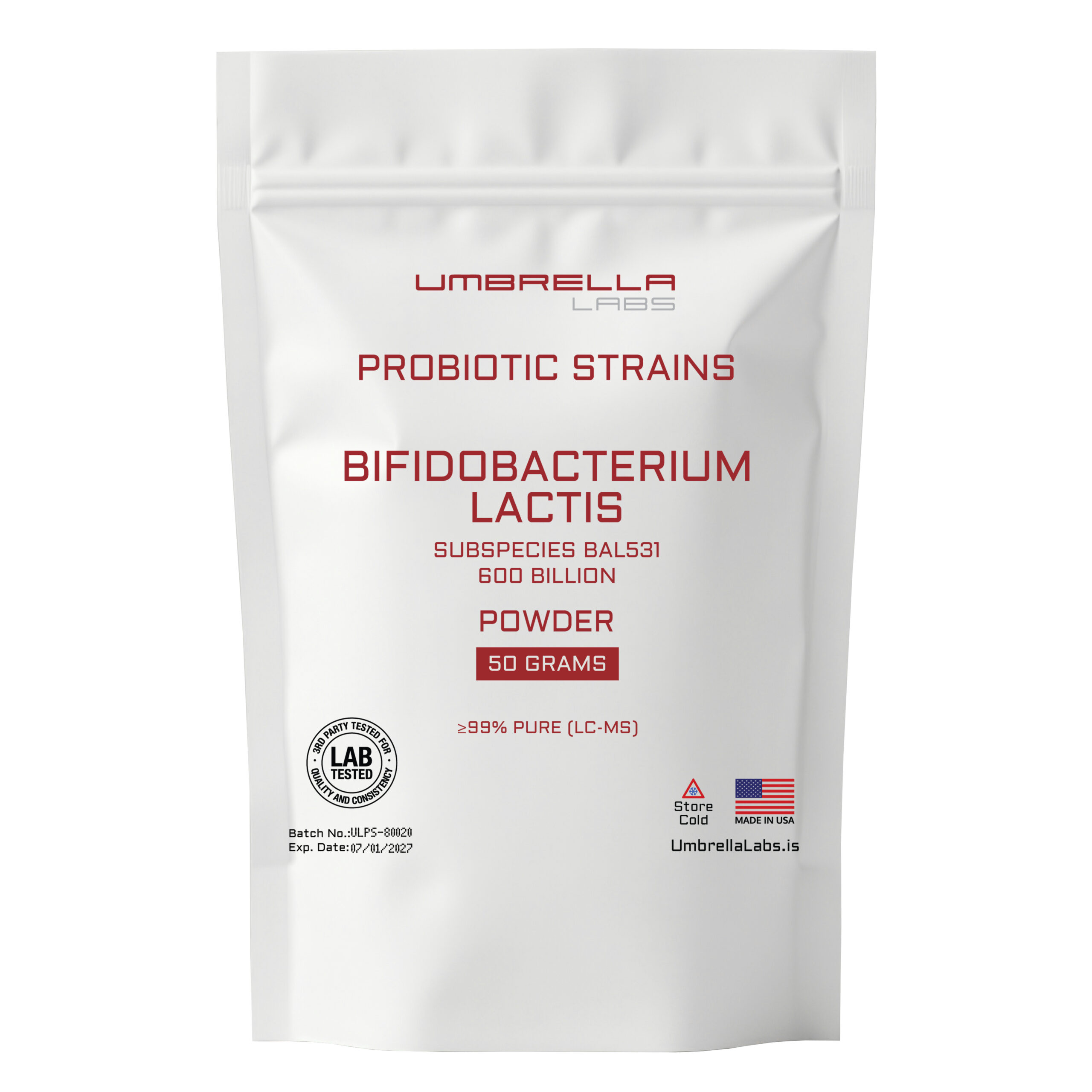 BIFIDOBACTERIUM LACTIS SUBSPECIES BAL531 – 600 BILLION (50 GRAMS ...