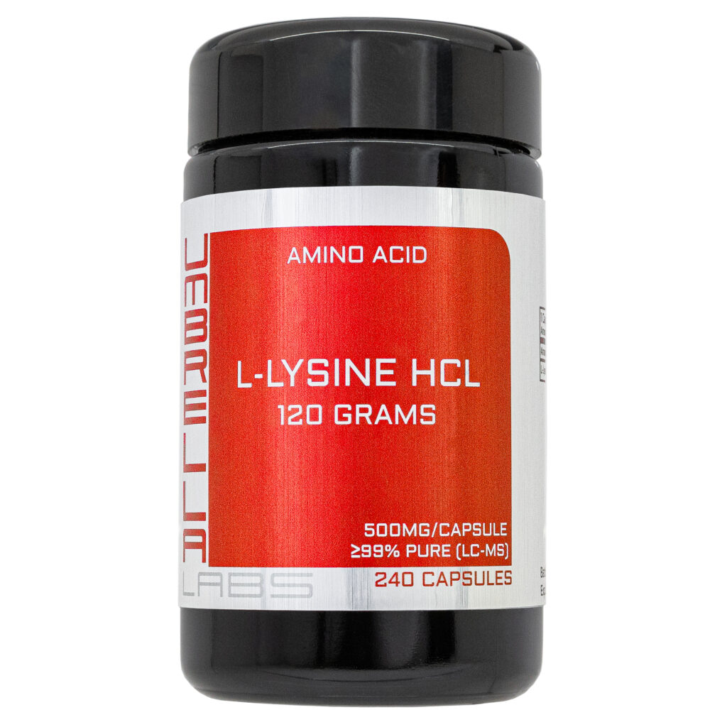 L-LYSINE HCL POWDER (240 CAPSULES) (500MG/CAPSULE, 120 GRAMS TOTAL) – UMBRELLA Labs