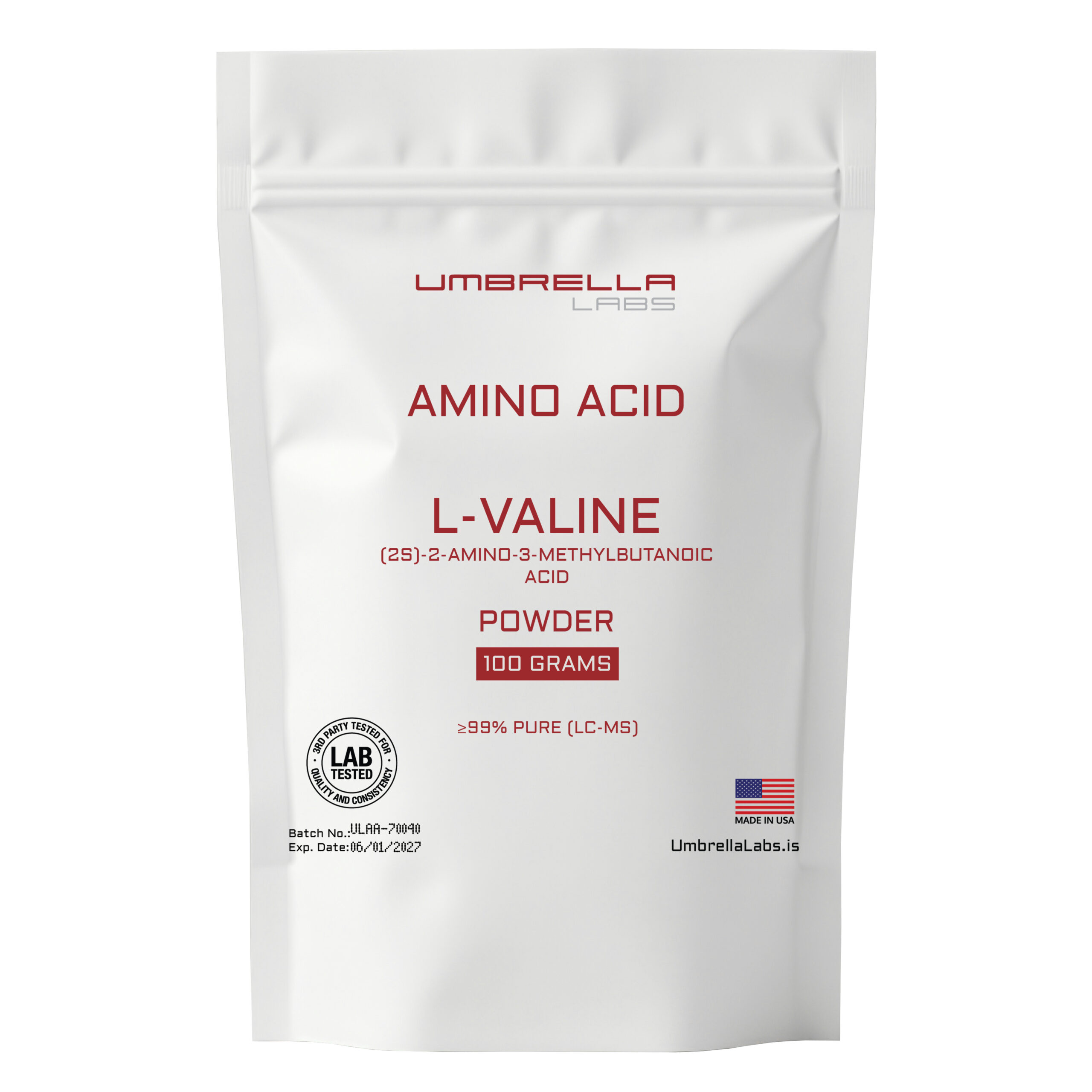 L-VALINE POWDER (100 GRAMS) – UMBRELLA Labs